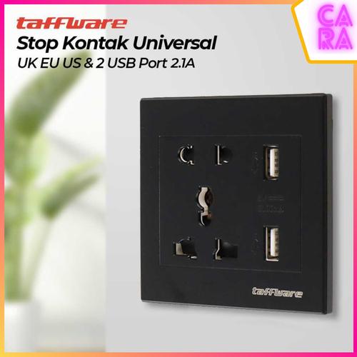 Promo Stop Kontak Dinding Colokan Listrik Tembok 2 USB Port Y1-001 ...