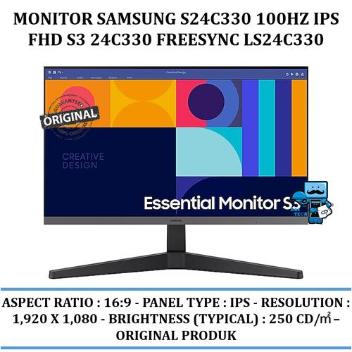 Promo Monitor SAMSUNG S24C330 100Hz IPS FHD S3 24C330 FreeSync LS24C330 ...