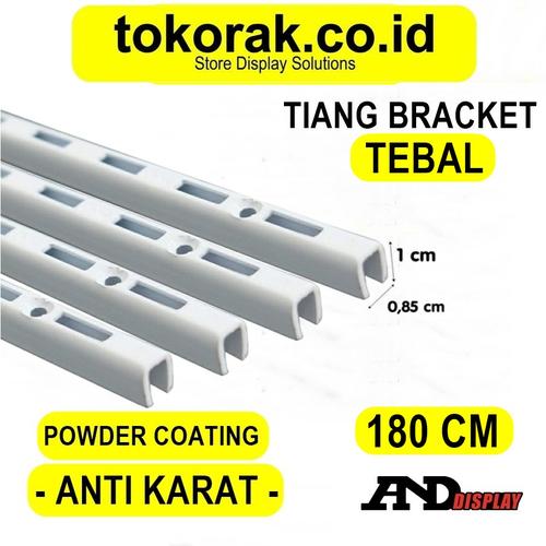 Jual TIANG BRACKET 180 CM REL BRAKET PUTIH 180CM RAK DINDING 1,8 M 1.8 ...