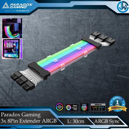 Jual Paradox Gaming Cable Extender 3x 8 pin - ARGB PSU Extension GPU ...