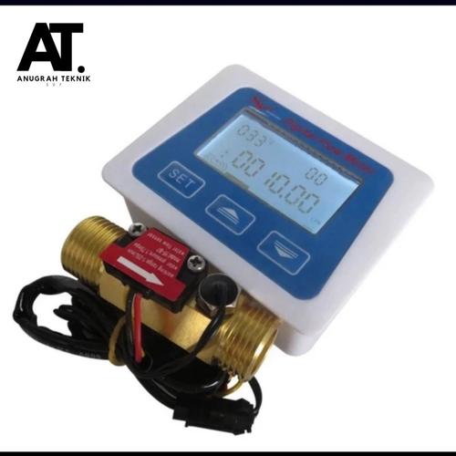 Jual Digital Flow Meter Control+Water Sensor Stainless Steel 1/2 inch ...