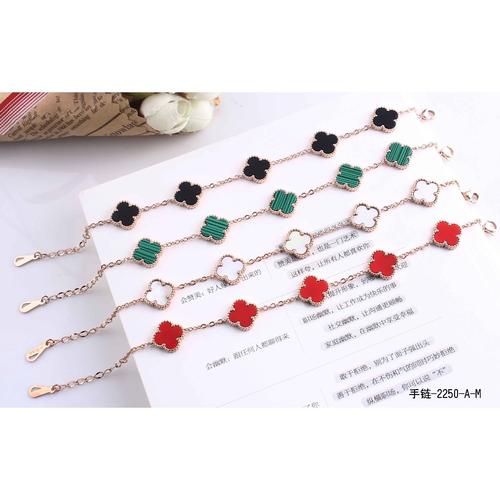 Jual Gelang Titanium Bunga Clover Kecil Premium Quality Anti Karat ...