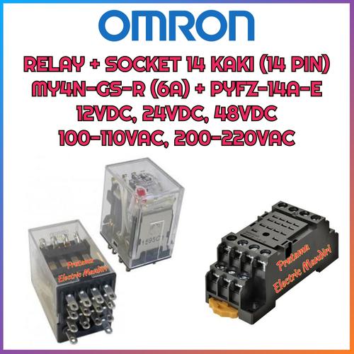 Jual OMRON RELAY MY4N -》 MY4N-GS 》 MY4N-GS-R 220-240VAC | SOCKET PYFZ-14A-E - RELAY SAJA ...