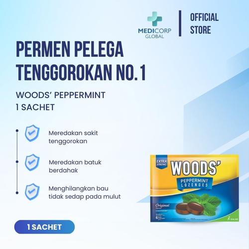 Promo Woods lozenges peppermint permen obat batuk pelega tenggorokan ...