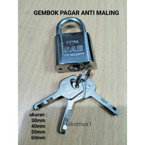 Jual Gembok Nekel /Gembok Pintu Anti Leher Pendek dan Panjang 30mm 40mm ...