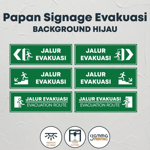 Jual Signage Jalur Evakuasi Akrilik UV Print 30 X 10 CM / Papan Tanda ...