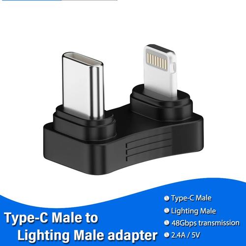 Jual 180 Degree U Shape Adapter USB Type C Male to Lightning Male ...