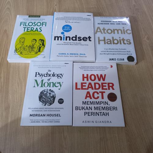Jual PAKET 5 FILOSOFI TERAS MINDSET ATOMIC HABITS PSYCHOLOGY OF MONEY HOW LEADER ACT - Jakarta ...