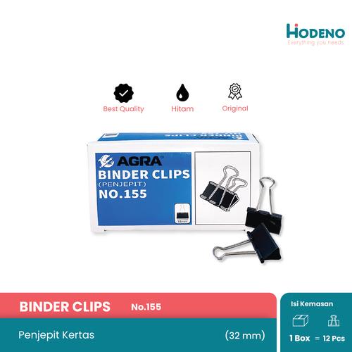 Jual Agra - Binder Clip Klip Kertas No. 155 (12 Pcs) | Paper Clips ...
