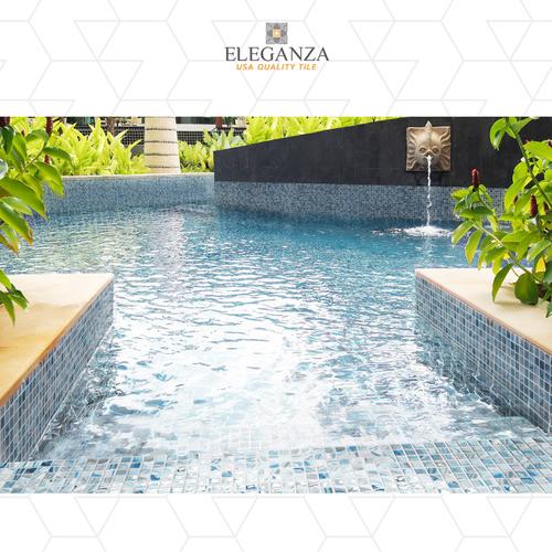 Jual Mosaic Kaca / Glass Mosaic Mozaik Kolam Renang Mewah Mosaic Biru ...