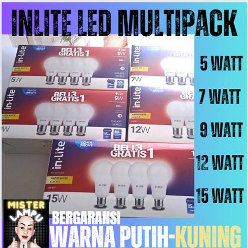 Jual Lampu Led INLITE Pack 5W 7W 9W 12W 15W promo beli 3 gratis 1 Putih ...