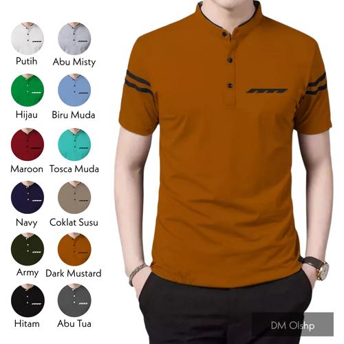 Jual Kaos Polo Shanghai Pria Slim Fit Pendek Saku Zebra Dark Mustard ...