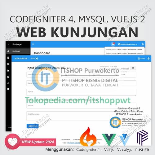 Jual Source Code Aplikasi Web Input Kunjungan menggunakan Codeigniter 4 - Kab. Banyumas - ITSHOP ...