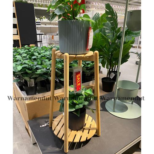 Promo Rak Bunga Stand Tanaman Hias Dalam Ruangan 2 Susun Bahan Bambu ...