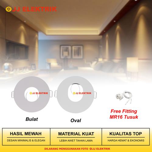 Jual Rumah Lampu Downlight Halogen Bulat Oval Fitting MR16 - OVAL - Kab ...