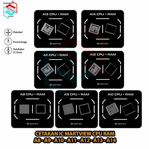 Promo Cetakan IC Martview CPU RAM iP A8 A9 A10 A11 A12 A13 A14 Reballing Stencil Platform Plat ...