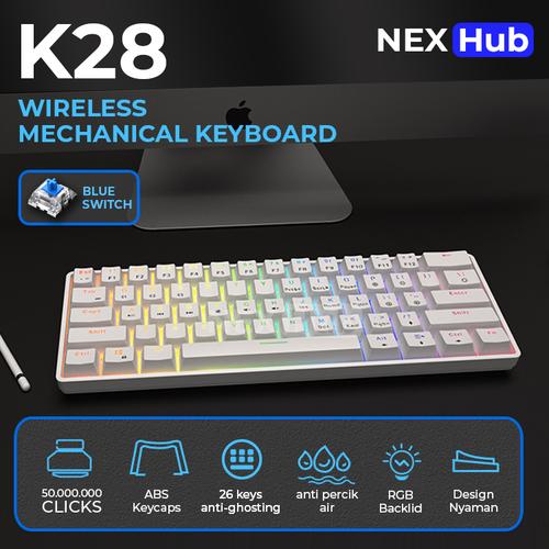 Promo Wireless Gaming Keyboard Wired Mechanical Leaven K28 61 Keys Blue ...