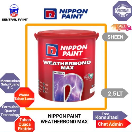 Jual Nippon Paint Weatherbond Max 2,5 Liter Galon Putih / Cat Tembok ...