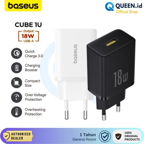 Jual Baseus CUBE 1U Charger Adaptor USB A - 18W 3A QC 3.0 Fast Charging ...