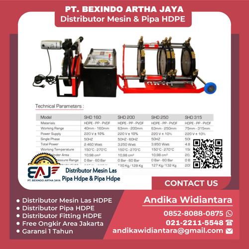 Jual Mesin Las Pipa Hdpe Hydraulic SHD 250 Ukuran 2 sampai 10 Inch ...