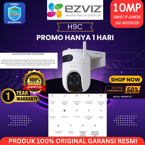 Promo EZVIZ H9C 10MP 5MP+5MP SMART IP CAMERA DUAL LENSA SMART WIFI PAN ...