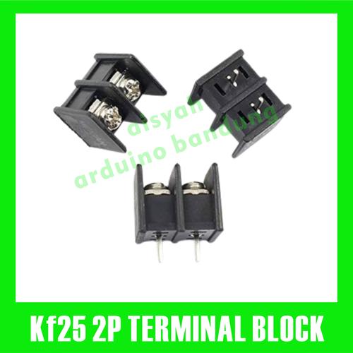 Jual Terminal Block Hitam 2P PCB 2 P KF25 2 Pin KF 25 pitch 7.62mm ...