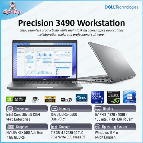 Jual DELL PRECISION 15 3490 WORKSTATION ULTRA 5 135H 16GB RAM 512GB SSD ...
