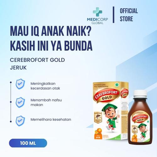 Jual Cerebrovit / cerebrofort gold JERUK vitamin otak daya ingat 100 ml ...