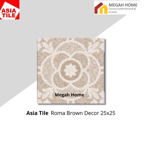 Jual Keramik Lantai Asia Tile Roma Brown Decor 25x25 - Kab. Tangerang ...