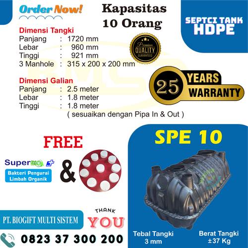 Jual Septic Tank Plastik SPE 10 - kapasitas 10 orang, septic tank bio 1 ...