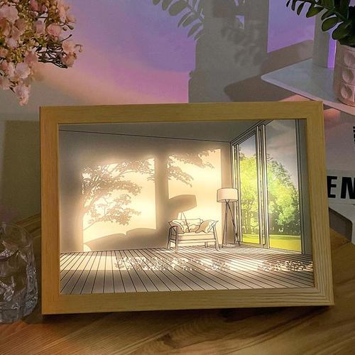 Jual Light Painting Lukisan Lampu Meja Dekoratif Lukisan Cahaya Led ...