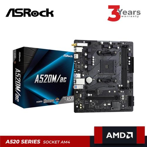 Promo ASROCK A520M/ac | Motherboard AMD A520 AM4 DDR4 Micro ATX Cicil 0 ...