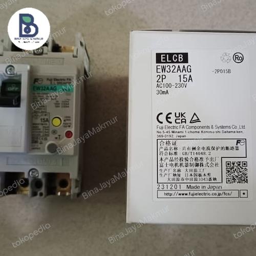 Jual Eart Leakage Circuit Break ( ELCB) 30mA 2P 15a / EW32AAG-2P015-B FUJI - Jakarta Barat ...