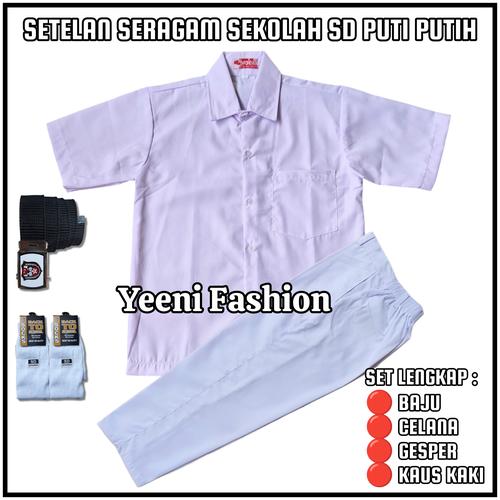 Jual Setelan Seragam Sekolah SD/MI Putih-Putih Polos Putra Baju Putih ...