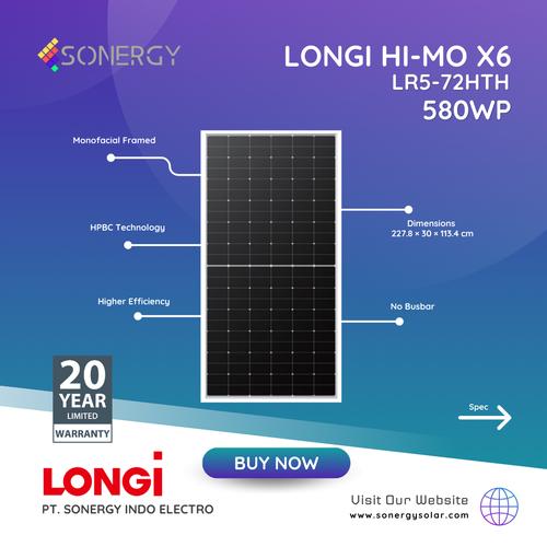 Jual Panel Surya Longi 580Wp Hi-MO X6 LR5-72HTH - Jakarta Timur - Sonergy Solar | Tokopedia
