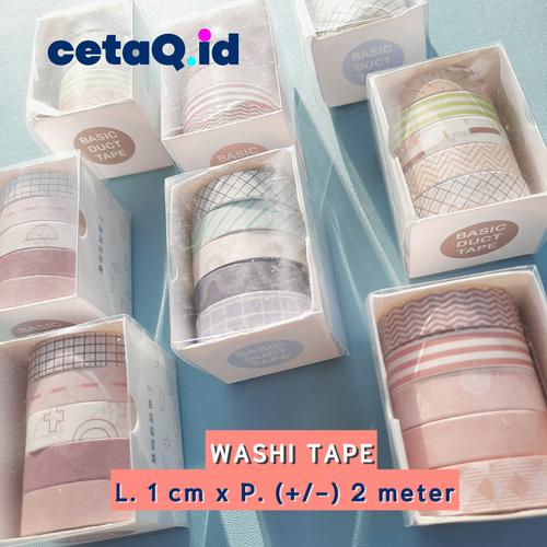 Jual [HARGA PER 1 ROLL / PER 1 KOTAK ISI 5 PCS - MOTIF RANDOM] Washi ...