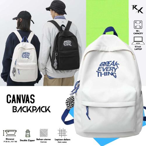 Jual Tas Ransel Pria Wanita Kanvas Tas Punggung Distro Sekolah Remaja ...