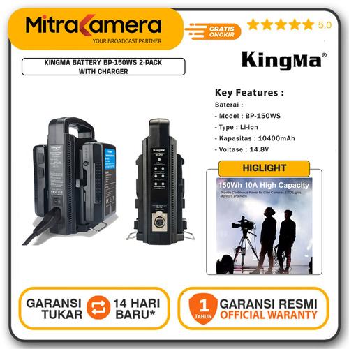 Promo KINGMA Battery Sony BP-150WS 2-Pack with Dual V-Mount with Led Charger Cicil 0% 3x ...