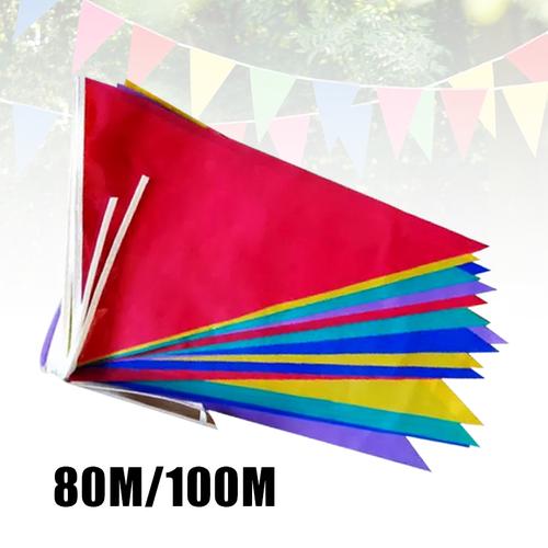 Jual 150pcs Bendera Segitiga Hias Festival 100 Meter Bendera Segitiga Kain Bendera Segitiga ...