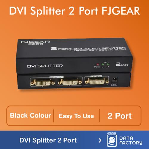 Jual DVI Splitter 2 Port DVI-I SPLITTER FJGEAR 2 Ports DVI VIDEO ...
