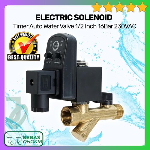 Jual Keran Otomatis Timer Auto Water Valve 1/2 Inch 16Bar 230VAC - DN15 ...