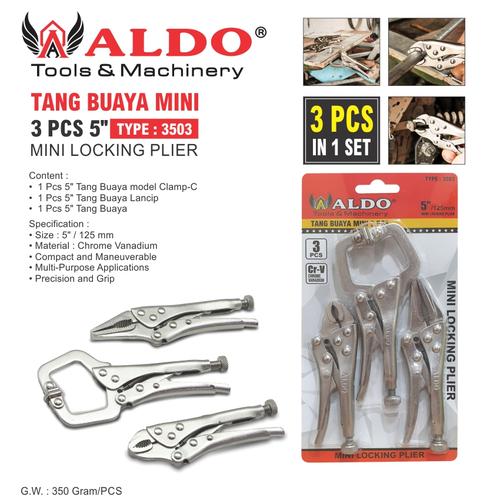Jual TANG BUAYA MINI 3 PCS 5" 3503 / TANG BUAYA SET / MINI LOCKING ...