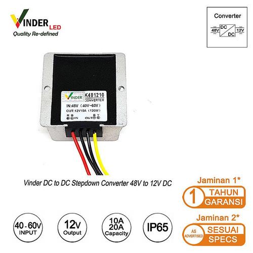 Jual Vinder Transformer DC To DC Step Down 48VDC 48V DC to 12VDC 12V DC - 10A / 120 Watt ...