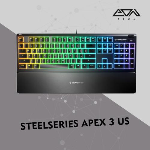 Jual SteelSeries APEX 3 US Gaming keyboard (Membrane RGB LED & SSE ...