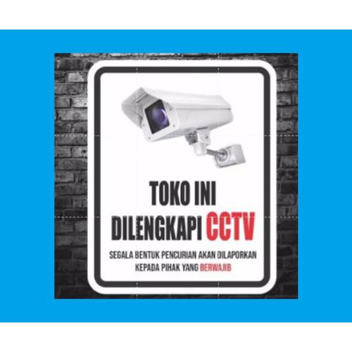 Jual Stiker TOKO DILENGKAPI CCTV 24 JAM 15 x 20 CM sign rambu k3 ...