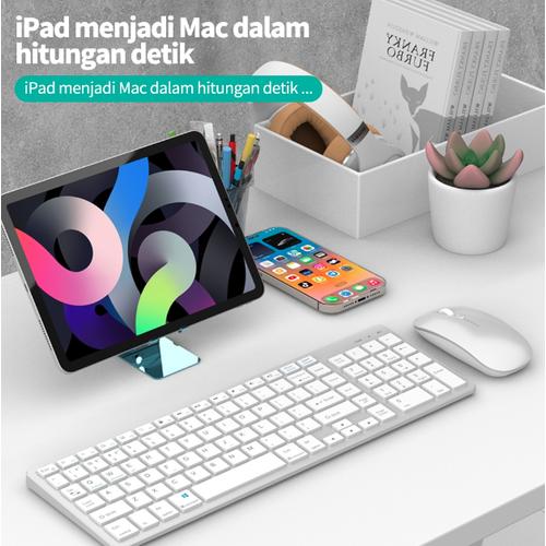 Jual Keyboard Mouse Set Bluetooth 3 Macbook iMac iPad Laptop Desktop All in One PC Keyboard 102 ...