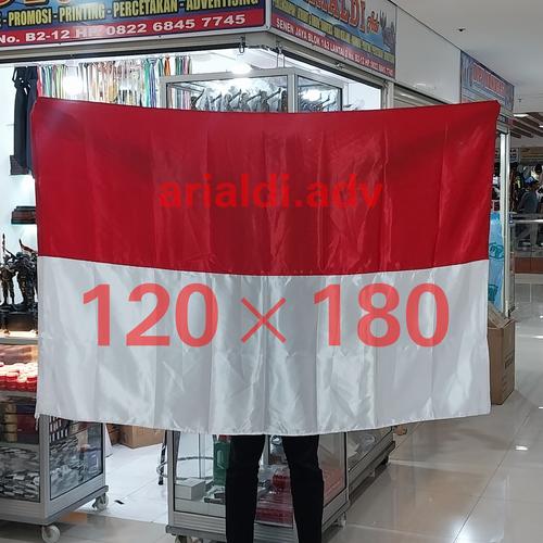 Jual bendera merah putih satin ukuran 120 cm × 180 cm bendera indonesia satin 120×180 cm ...