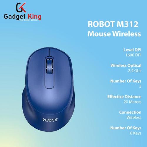 Jual ROBOT M312 MOUSE WIRELESS OPTICAL 2.4G LAPTOP KOMPUTER PC - BIRU - Kota Bandung ...