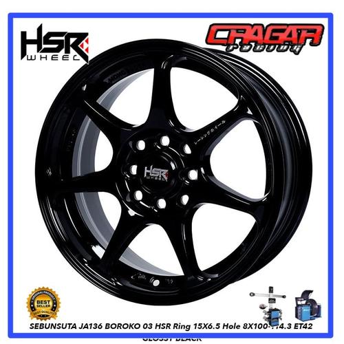 Jual Velg Mobil R15 HSR Sebunsuta Glossy Black buat avanza xenia datsun ...
