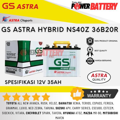 Promo Aki Mobil GS Astra Hybrid NS40Z 36B20R TOYOTA Avanza Rush Veloz ...